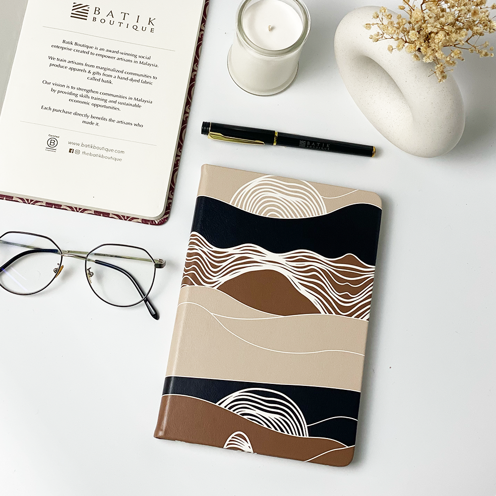 Batik-Inspired Notebook & Pen - Midnight Bukit – Batik Boutique